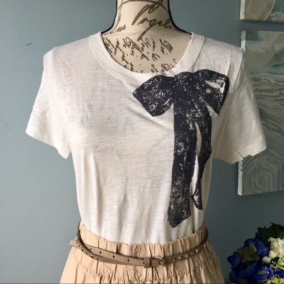 J. Crew | Tops | J Crew Bow Tissue Tee | Poshmark